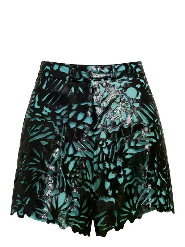 GEMY MAALOUF Floral Cut-out Shorts - Black