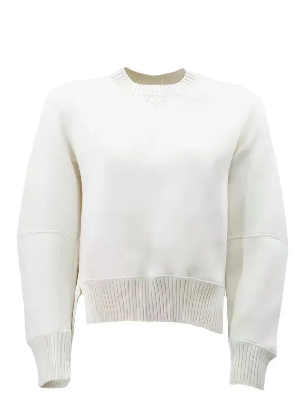 Sacai Crew Neck Sweater With Cut-out Detail - Neutrals