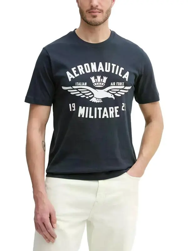 AERONAUTICA MILITARE Logo-print Crew-neck T-shirt - Blue