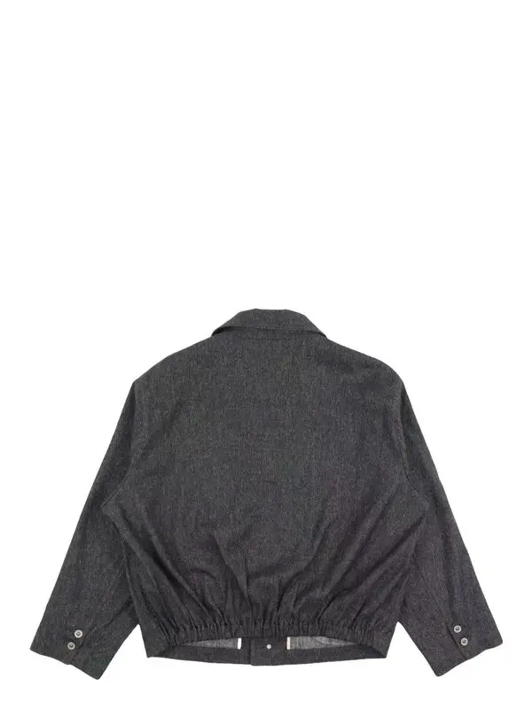 AVIVA JIFEI XUE Denim Jacket With Contrast Stitching - Grey