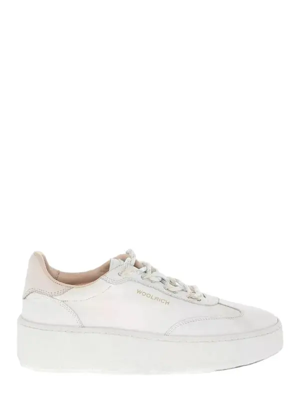 Woolrich Leather Lace-up Sneakers - White