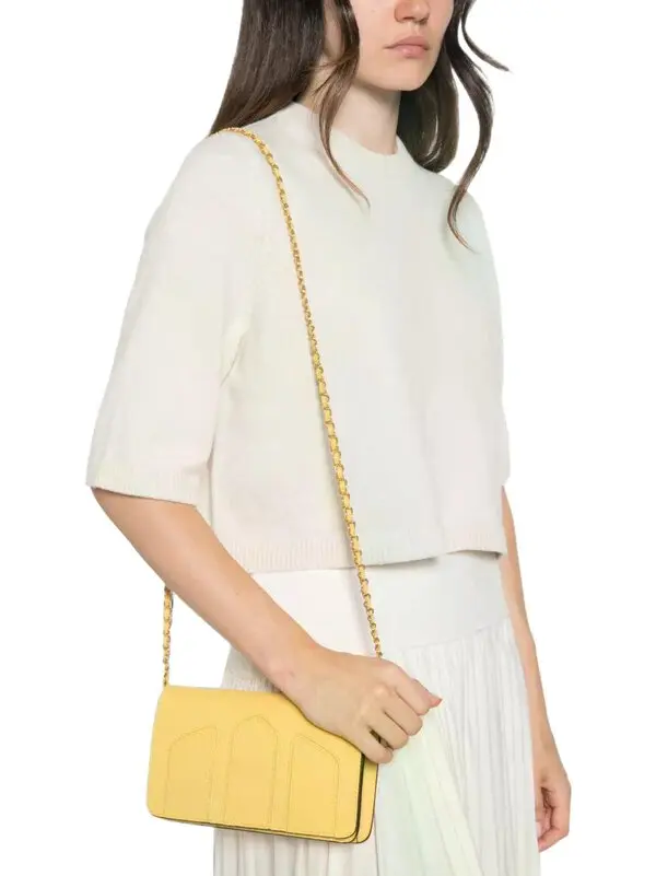 DELAGE Leather Cross Body Bag - Yellow