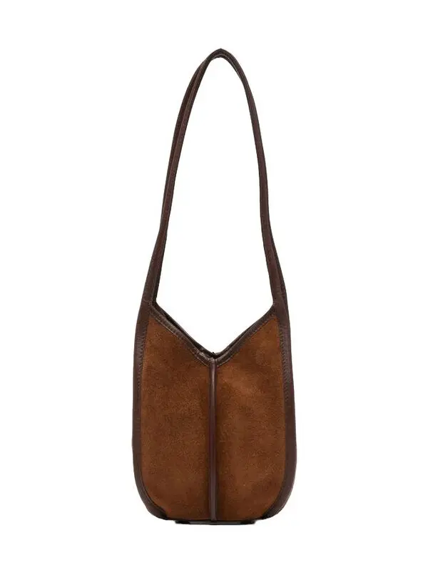 Hereu Leather And Suede Shoulder Bag - Brown