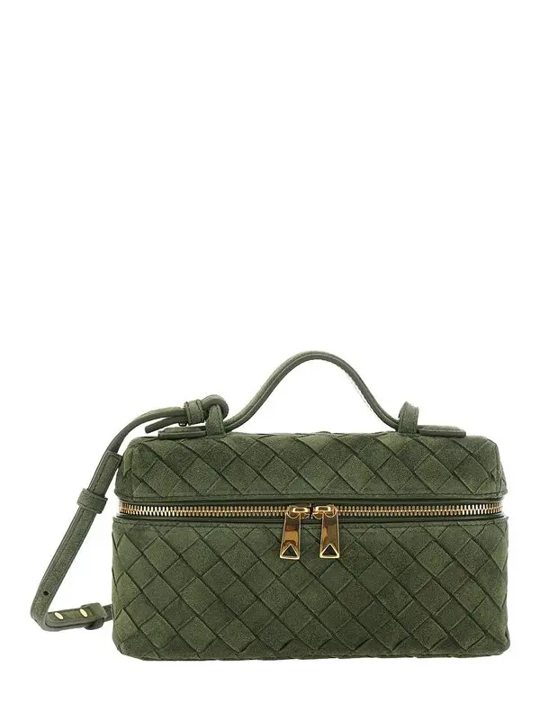 Bottega Veneta Bang Bang Intrecciato 15 Glove Suede Cashmere - Green