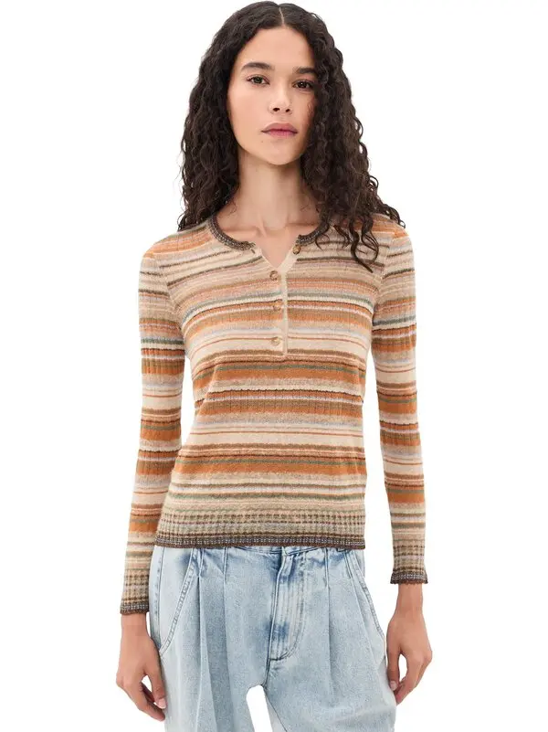 Isabel Marant Étoile Frederica Striped Knit Sweater - Beige