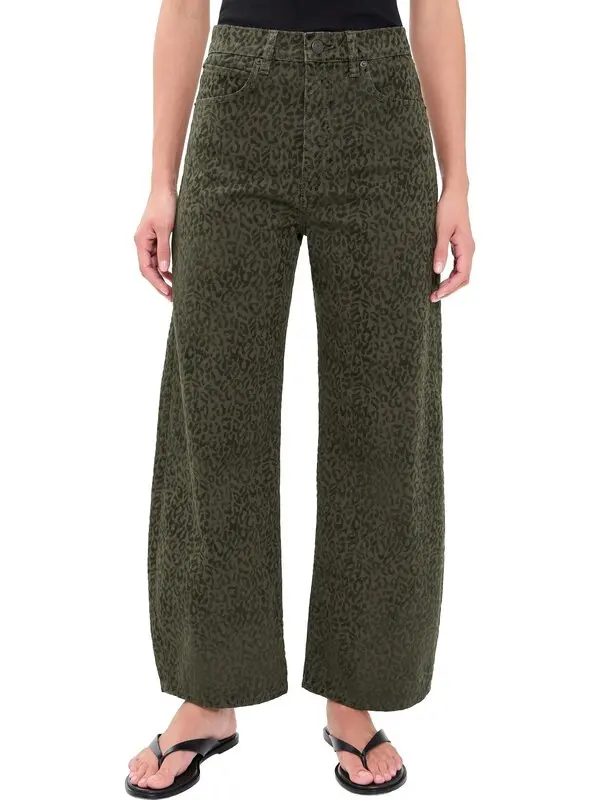 FRAME The Bow Crop Flocked Jeans - Sandcat