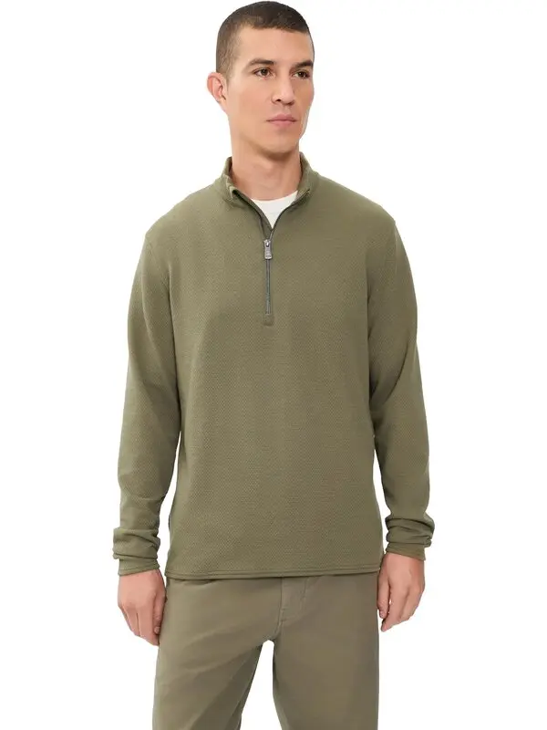 Greyson Textured Fleece Quarter Zip - Camp
