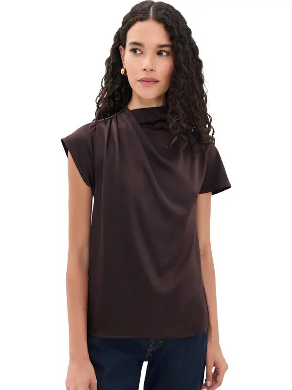 Staud Davina Silk Top - Earth