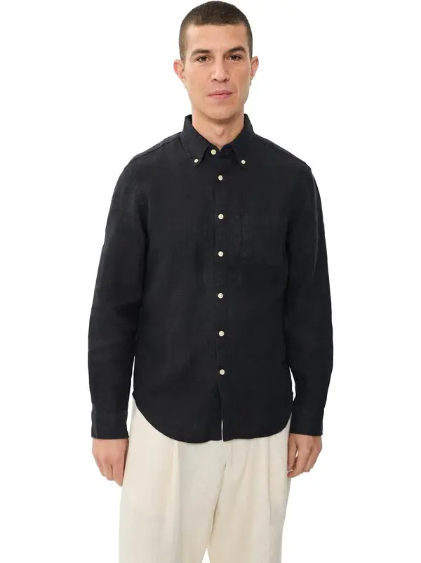 ALEX CRANE Linen Playa Button Down Shirt - Night