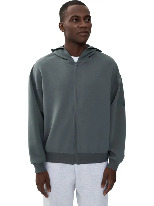 Adidas Soft Lux Zip-up Hoodie - Grey Five