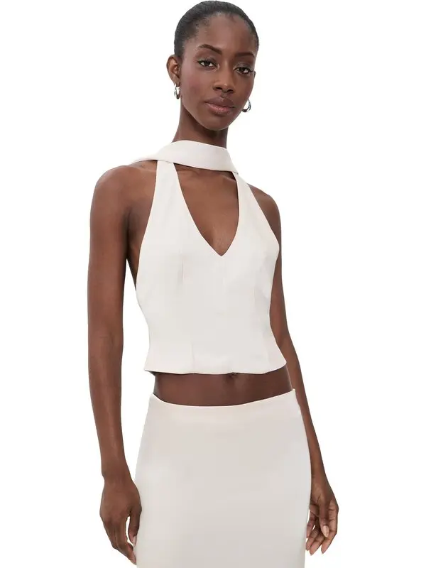 Lioness Front Row Halter Top - Cream