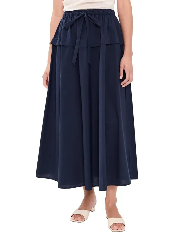 Polo Ralph Lauren Cotton Canvas Midi Skirt - Hunter Navy