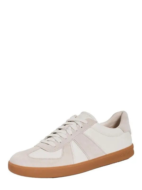 Vince Oren Leather And Suede Lace-up Sneakers - Horchata