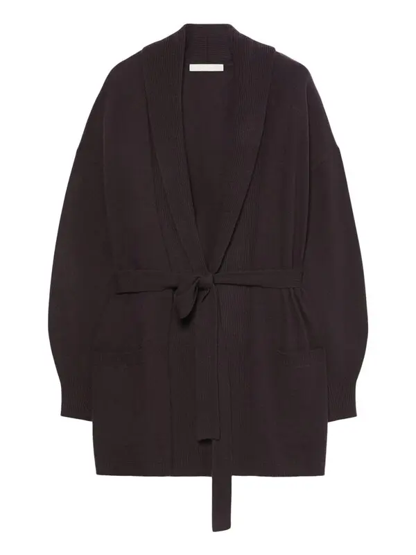 Marina Rinaldi Cashmere Tie-belt Cardigan - Brown