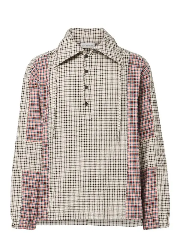 Dries Van Noten Checked Cotton Shirt - Beige