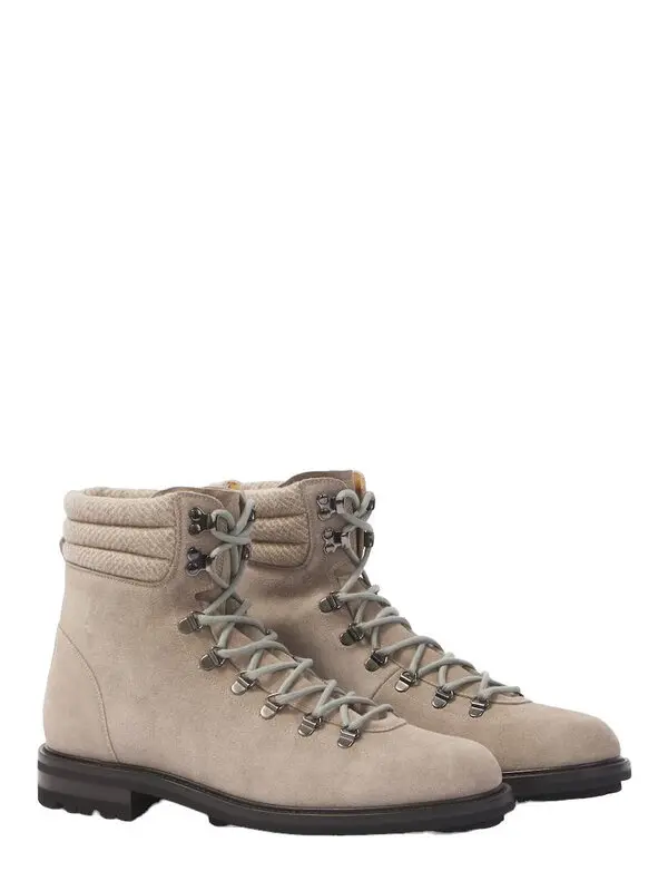 Kiton Suede Lace-up Boots - Grey