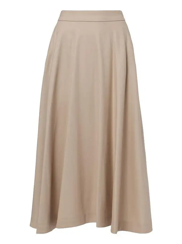 Max Mara Wool Midi Skirt - Beige