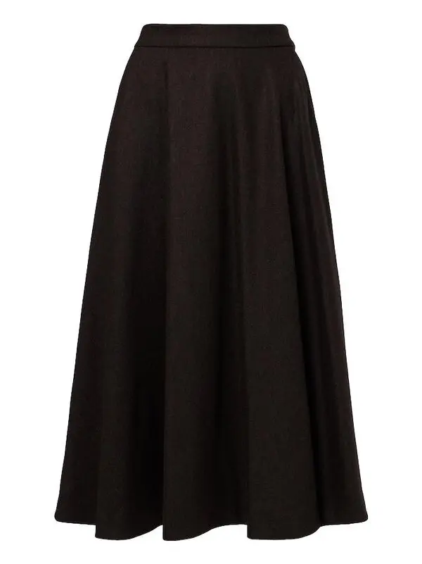 Max Mara Wool Midi Skirt - Brown