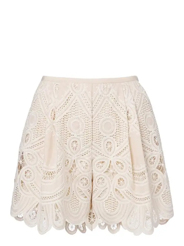 Elie Saab Macramé Shorts - Beige