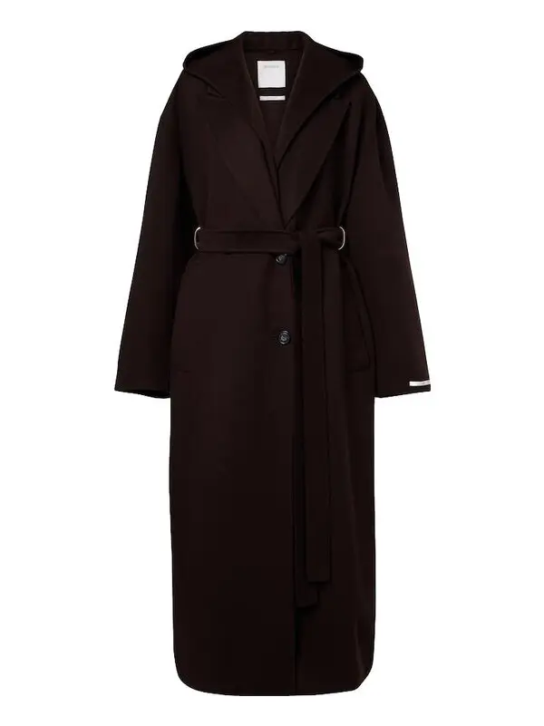 Sportmax Belted Virgin Wool Coat - Brown