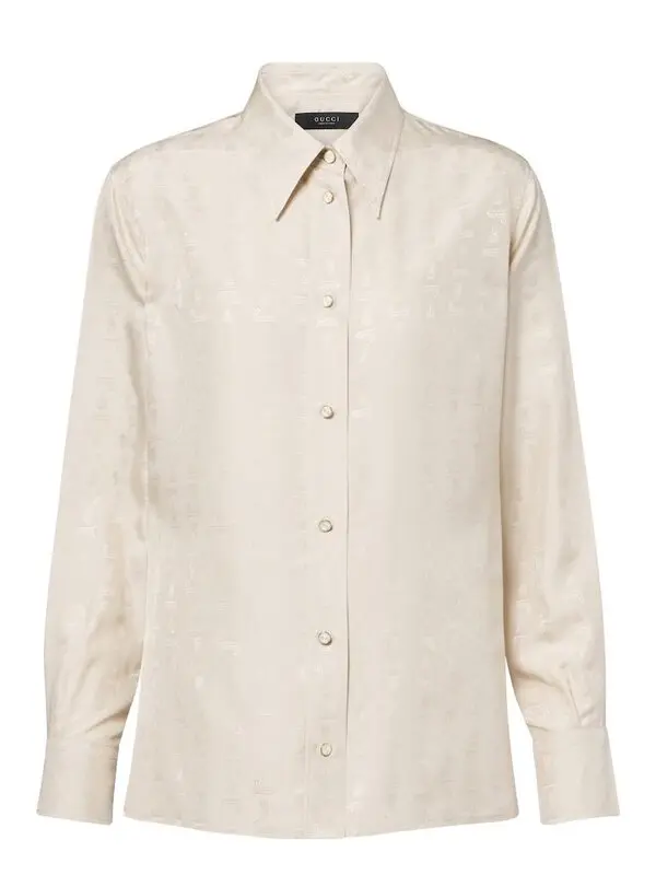 Gucci Silk Jacquard Shirt - White