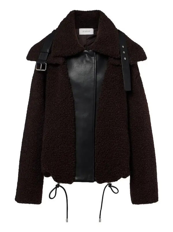 Sportmax Teddy Jacket With Polyurethane Trim - Brown