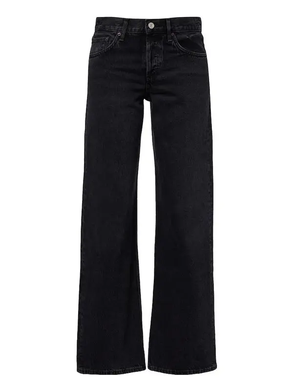 AGOLDE Low Rise Loose Wide-leg Jeans In Vanta - Black