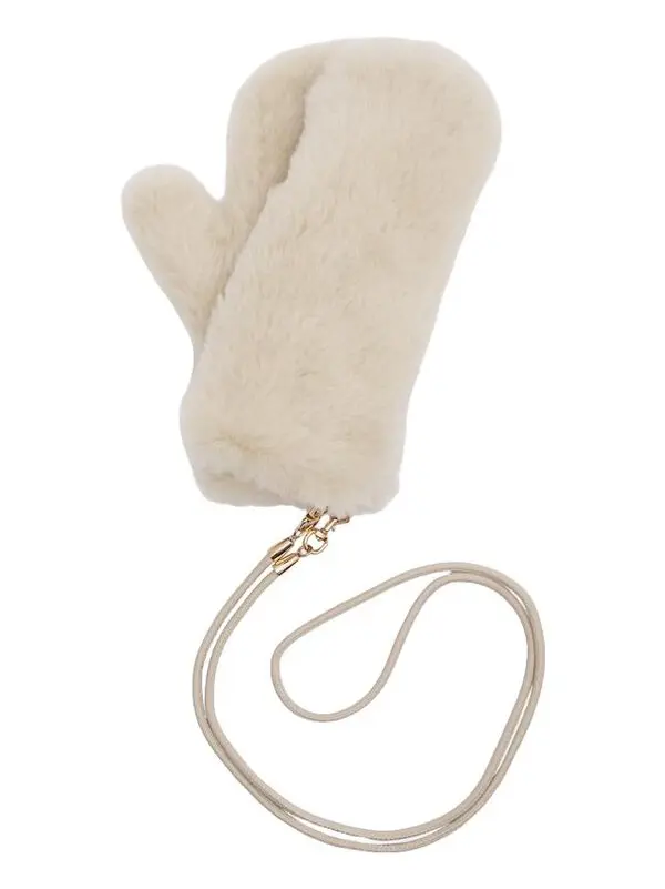 Max Mara Alpaca, Wool, And Silk Teddy Mittens - White