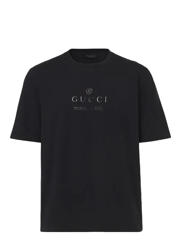 Gucci Printed Cotton-blend Jersey T-shirt - Black