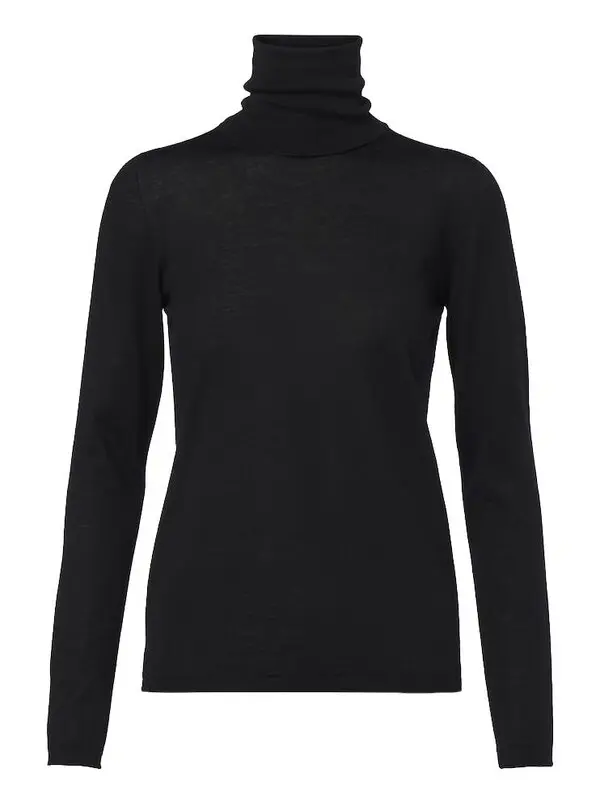 Max Mara Virgin Wool Turtleneck Sweater - Black