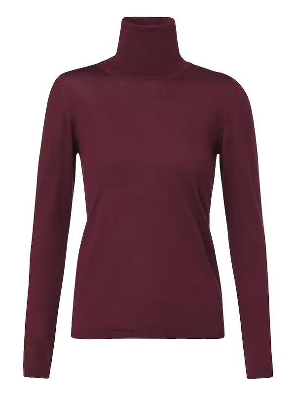 Max Mara Virgin Wool Turtleneck Sweater - Burgundy