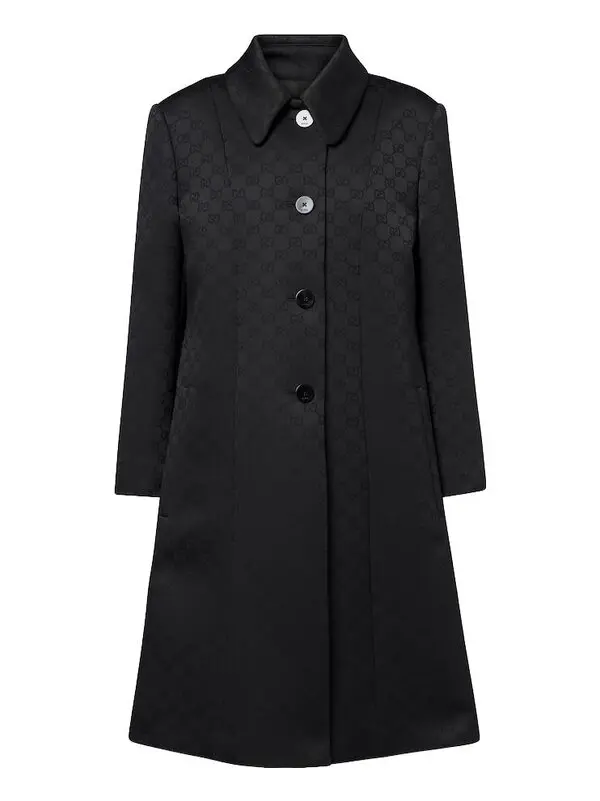 Gucci Gg Jacquard Coat - Black