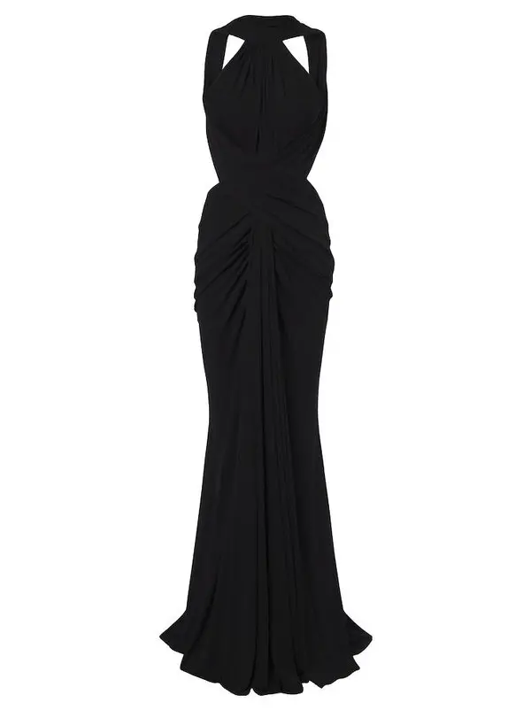 Elie Saab Draped Gown - Black