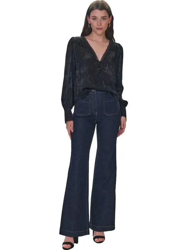 Rebecca Taylor Audrey Jacquard Blouse - Noir