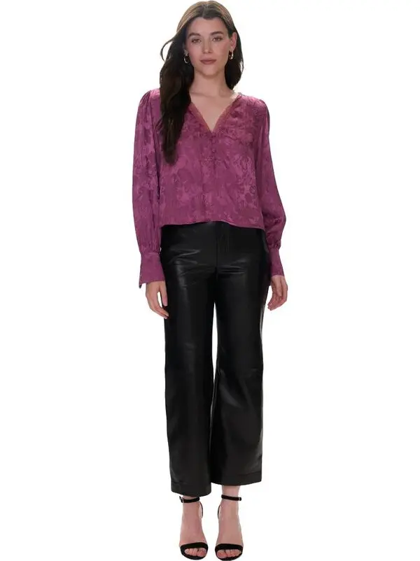 Rebecca Taylor Audrey Jacquard Blouse - Plum