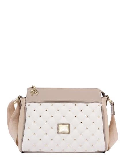 CAVALINHO Craft 344 Quilted Studded Crossbody Bag - Tan/white/beige