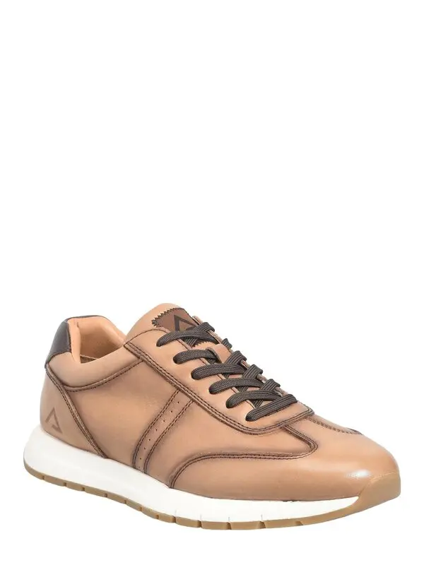 ALIGN Hudson Faux Leather Lace-up Sneakers - Beige/chocolate