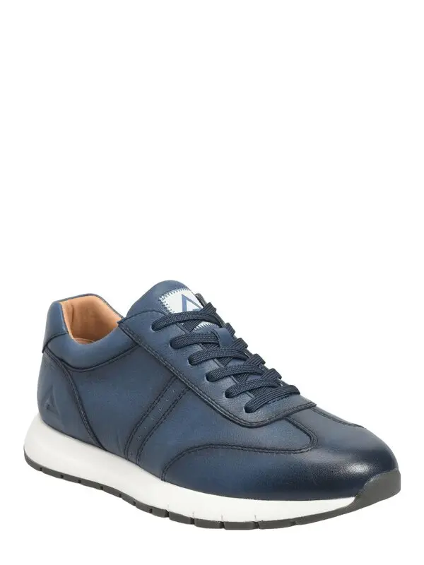 ALIGN Hudson Faux Leather Lace-up Sneakers - Navy
