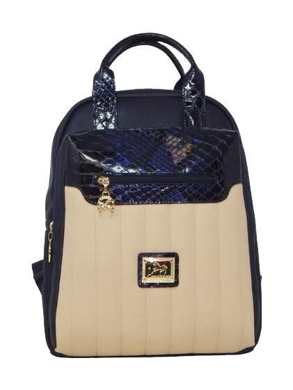 CAVALINHO Grace 395 Leather Backpack - Navy/beige