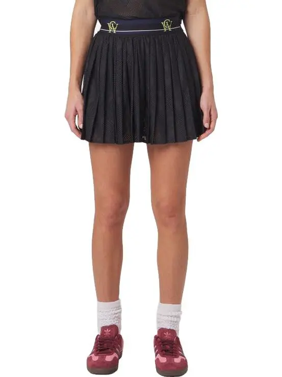 WILLIAMS ATHLETIC CLUB Celine Pleated Golf Miniskirt - Black