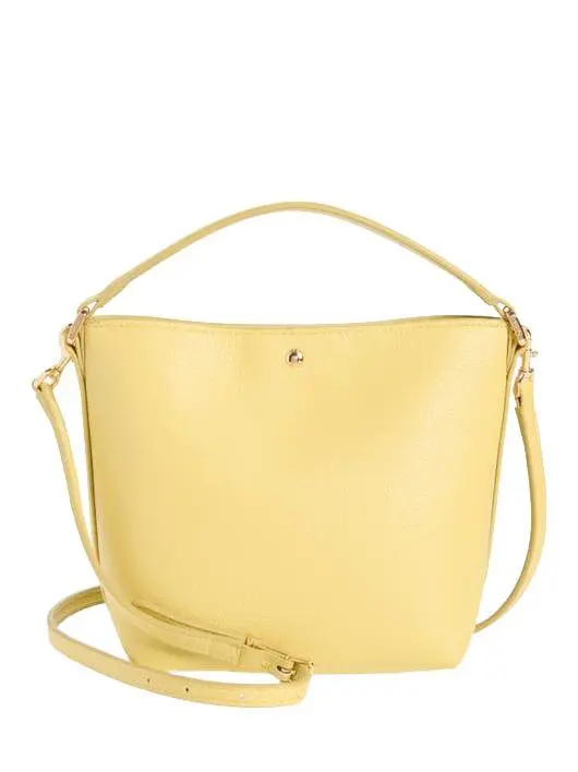 Mango Faux Leather Bucket Bag - Vanilla