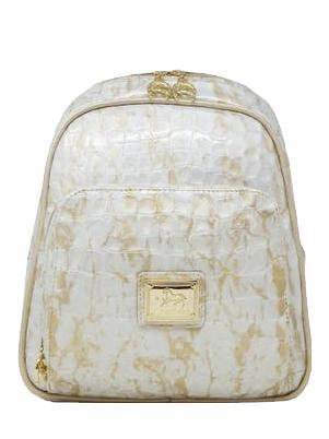 CAVALINHO Gallop 525 Patent Leather Backpack - Beige/white