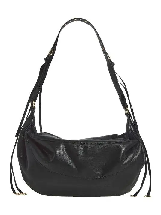 Mango Textured Shoulder Bag - Black