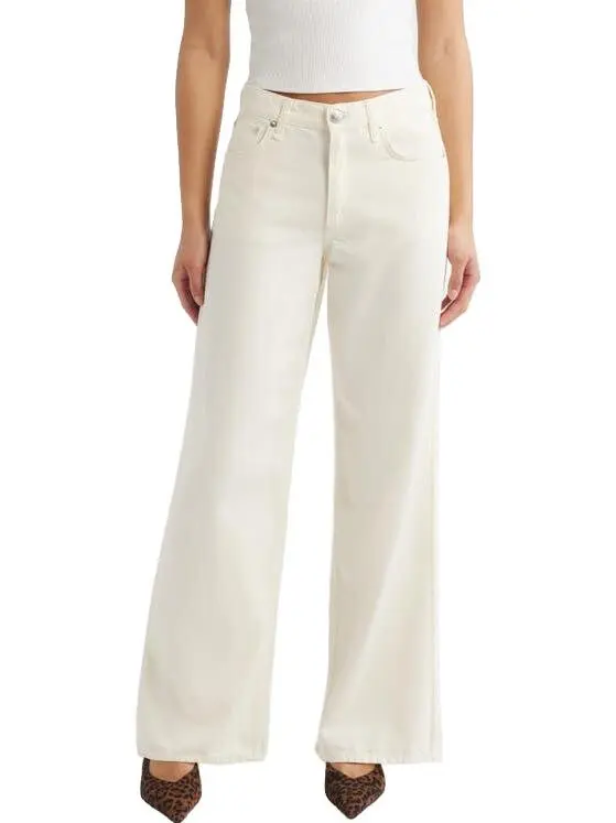 Rag & Bone Andi High Waist Wide Leg Jeans - Ecru