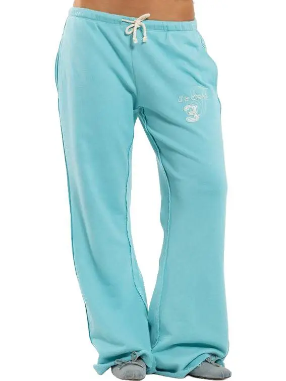 JADED LONDON Cotton Wide Leg Joggers - Aqua