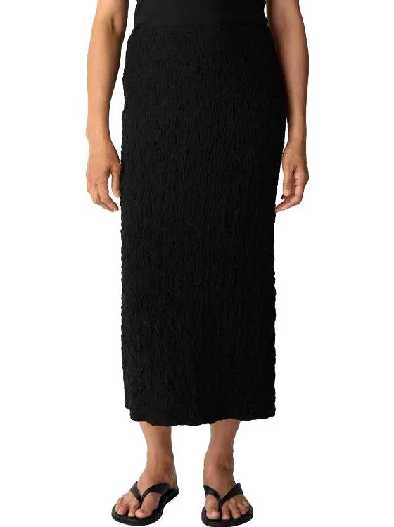 Eileen Fisher Textured Straight Skirt - Black