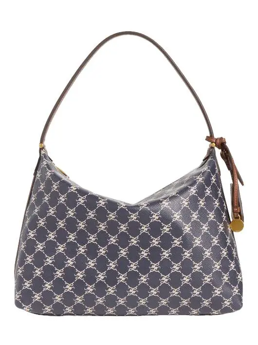 Mango Monogrammed Shoulder Bag - Navy