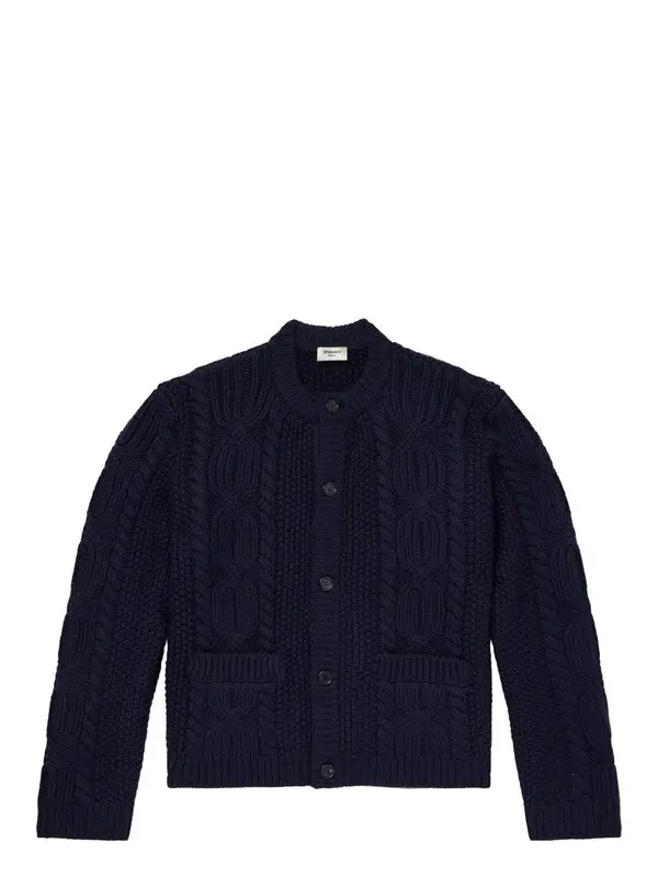 Saint Laurent Cable-knit Wool Cardigan - Blue