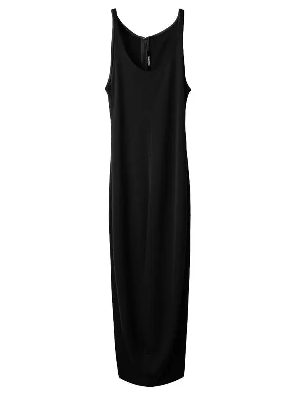 Jacquemus Midi Draped Jersey Dress - Black