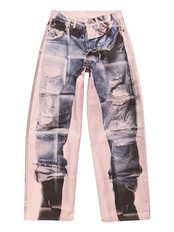 Acne Studios Trompe-l'œil Printed Jeans - Pink